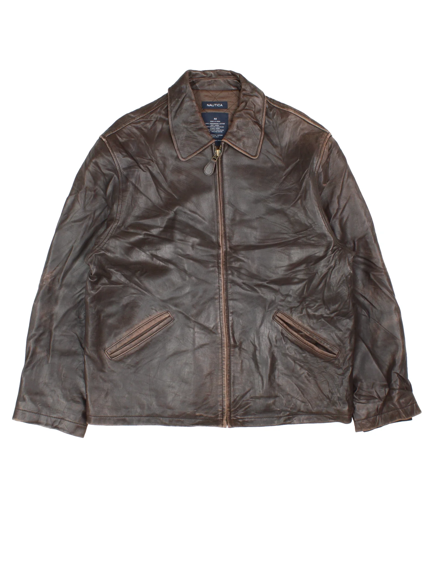 Nautica Leather Jacket (Size L) – VintageFolk