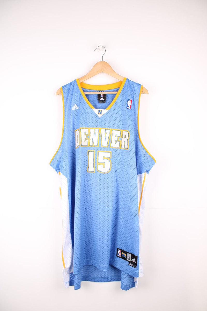 Denver Nuggets, Carmelo Anthony #15, Adidas NBA jersey in a blue, white ...