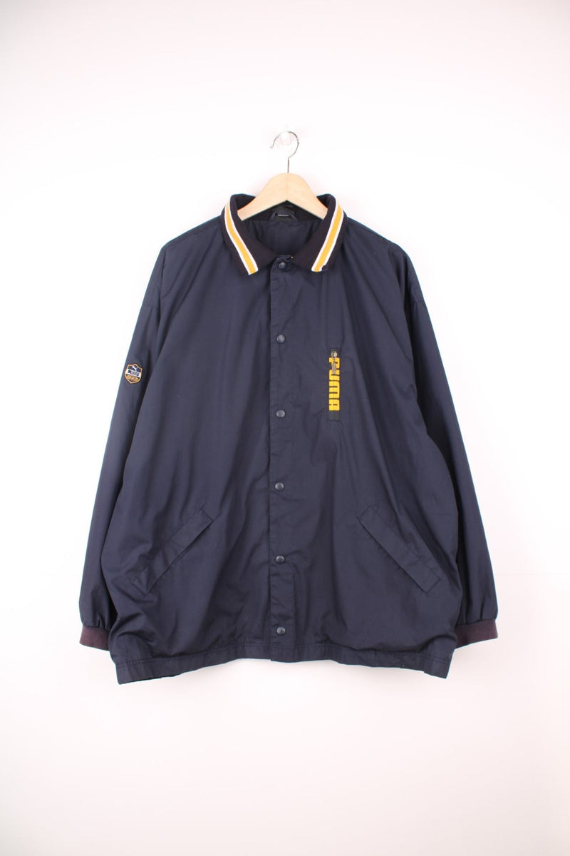 Puma King collared tracksuit jacket in blue and yellow. Features ...